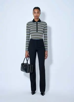 Marni Striped Long Sleeve Polo Shirt - Blue