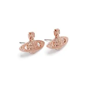 VIVIENNE WESTWOOD Rose Gold Plated Crystal Stud Earrings - Pink