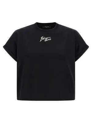 Balmain Cropped T-shirt - Black