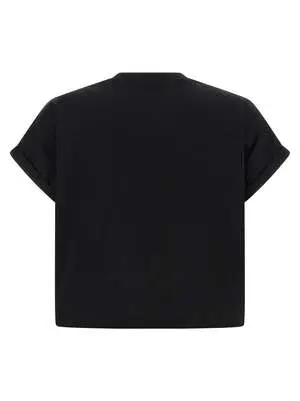 Balmain Cropped Cotton Crewneck T-shirt - Black