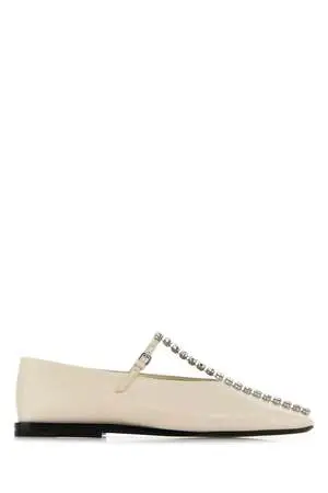 JIL SANDER Ivory Leather Ballerinas