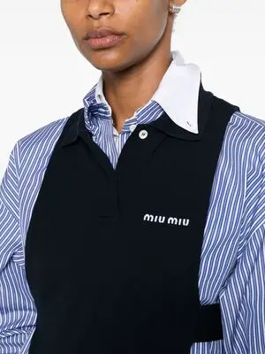 Miu Miu Cotton Polo Top - Multicolor