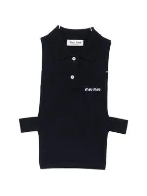 Miu Miu Cotton Polo Top - Multicolor