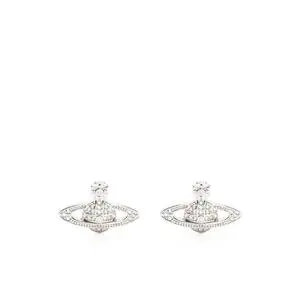 VIVIENNE WESTWOOD Tone Orb Crystal Earrings - Silver
