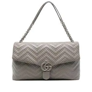 Gucci Leather Shoulder Bag - Gray