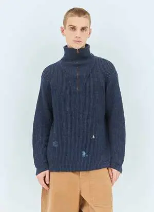 MAISON MARGIELA Summer Shetland Knit Sweater - Blue