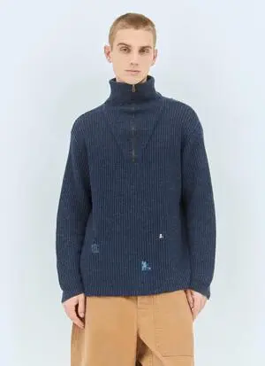 MAISON MARGIELA Summer Shetland Knit Sweater - Blue