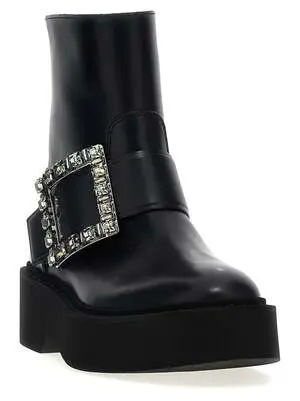 ROGER VIVIER Viv Rangers Boots - Black