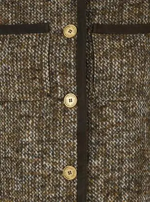 GOLDEN GOOSE Wool Blend Crew Neck Jacket - Multicolor