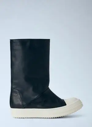 Rick Owens Tower High Leather Boots - Black
