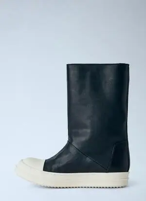 Rick Owens Tower High Leather Boots - Black
