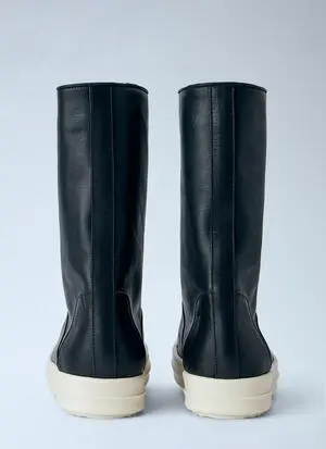 Rick Owens Tower High Leather Boots - Black