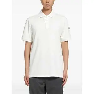 Moncler White Polo Shirts - Cream