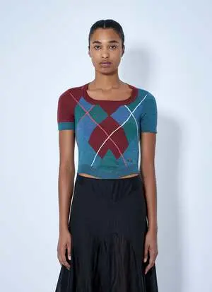 VIVIENNE WESTWOOD Argyle Bodice Tee - Blue