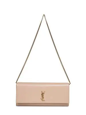 Saint Laurent Dark Beige Kate Clutch With Shoulder Strap - Multicolor