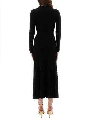 Rabanne Long Wool Dress - Black