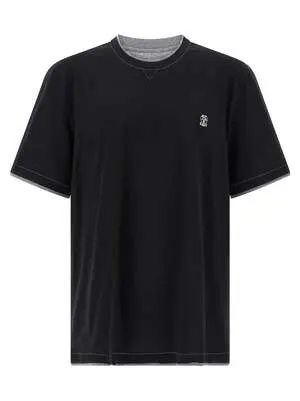 Brunello Cucinelli Double Layer T-shirt - Black