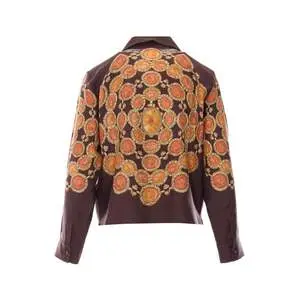 Versace The Lover Print Silk Twill Shirt - Brown