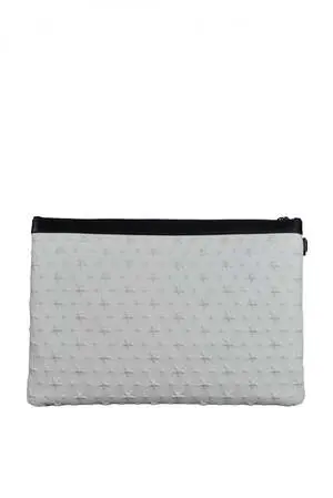 JIMMY CHOO Derek Clutch Bag With Studded Detail - White
