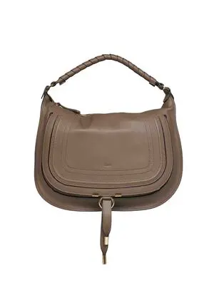 Chloé Deep Taupe Marcie Small Shoulder Bag