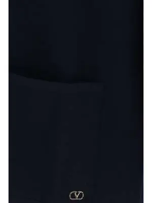 Valentino Garavani Wool Cardigan With Vlogo - Blue
