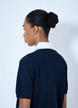 Miu Miu Piqué Polo Shirt - Blue