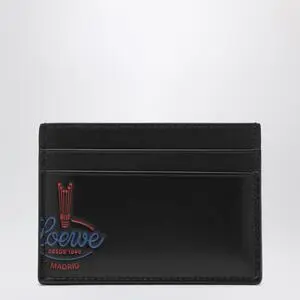 Loewe Card Holder In Glossy Calf Leather - Black