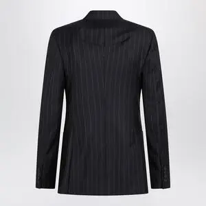 Givenchy Double-breasted Pinstripe Wool Jacket - Blue