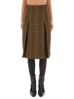 Saint Laurent Wool And Cashmere Midi Skirt - Cream