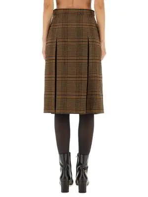 Saint Laurent Wool And Cashmere Midi Skirt - Cream