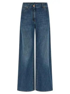 Brunello Cucinelli Brunello Cucinelli Women Wide Leg Jeans Blue