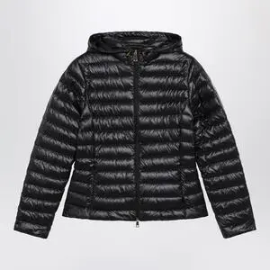 Moncler Igelhood Down Jacket In Longue Saison - Black