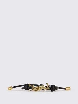 Saint Laurent Cassandre Leather And Brass Bracelet - Brown
