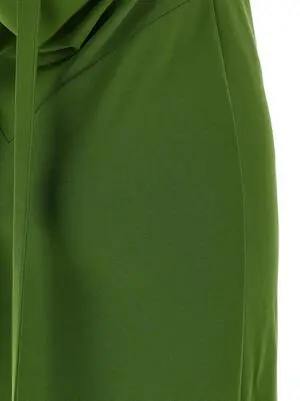 Attico Long Viscose And Silk Blend Jersey Dress - Green
