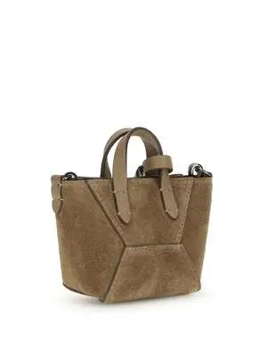 Brunello Cucinelli Micro Suede Shoulder Bag - Brown