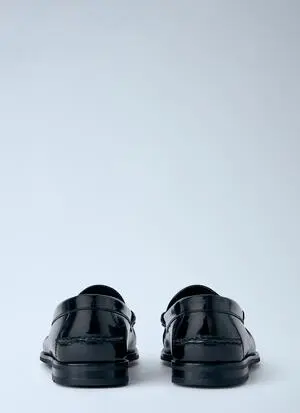 Prada Brushed Leather Loafers - Black