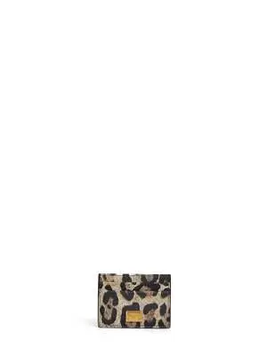 Dolce & Gabbana Leo-print Dauphine Card Holder With Logo Tag - Multicolor