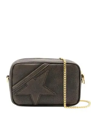 GOLDEN GOOSE Mini Star Bag In Distressed Leather With Tone-on-tone Star - Brown