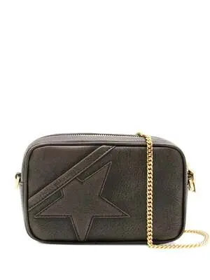 GOLDEN GOOSE Distressed Leather Star Cross Body Bag - Brown