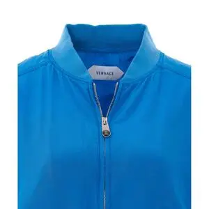 Versace Silk-poplin Zip Blouson With Logo Embroidery