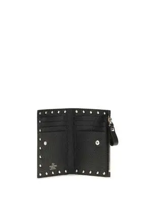 Valentino Garavani Rockstud Zip Card Holder - Black