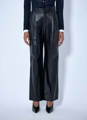 Bottega Veneta Soft Semi Shiny Nappa Trousers - Black