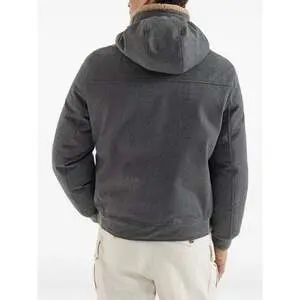 Brunello Cucinelli Wool Zip-up Hooded Jacket - Gray