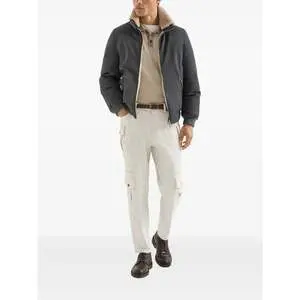 Brunello Cucinelli Wool Zip-up Hooded Jacket - Gray