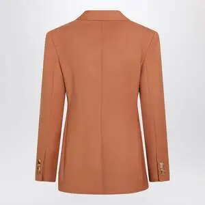 Chloé Single-breasted Jacket In Burnt Orange Wool Gabardine