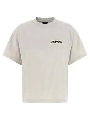 Balenciaga Balenciaga Women 'Masking Tape' T-Shirt Gray