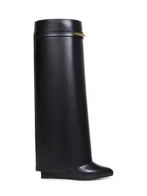 Givenchy Black Leather Shark Pinch Knee-high Boots - Multicolor