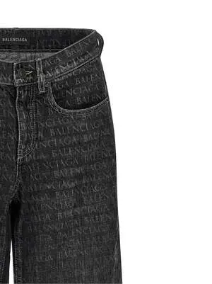 Balenciaga Wide Leg Jeans - Black