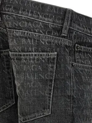 Balenciaga Wide Leg Jeans - Black