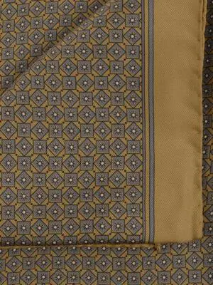 Saint Laurent Geometric Print Silk Twill Scarf